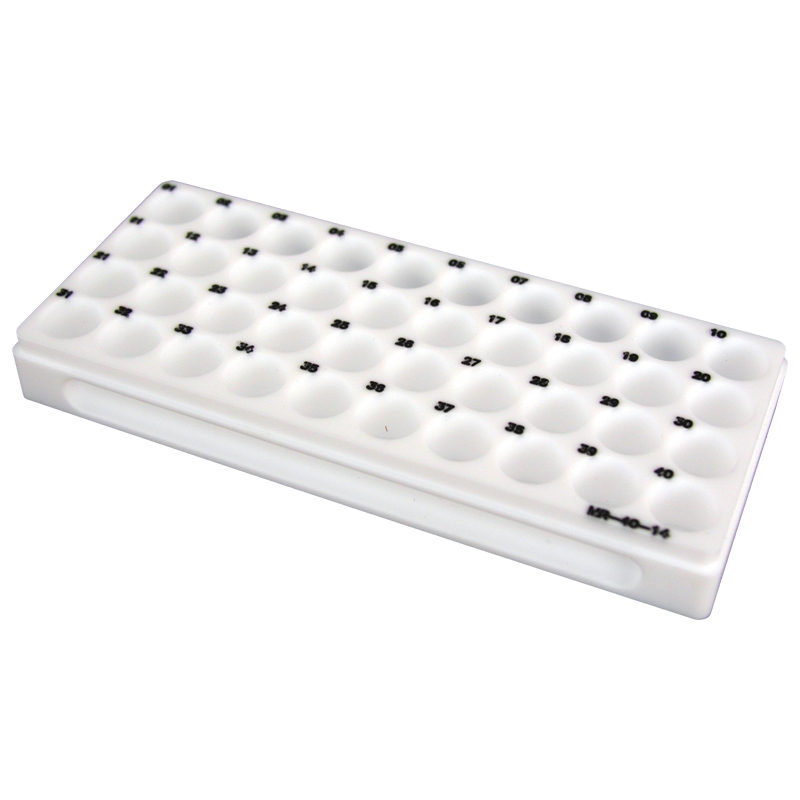 40 Position PTFE Micro Sample Rack - 14 mm OD