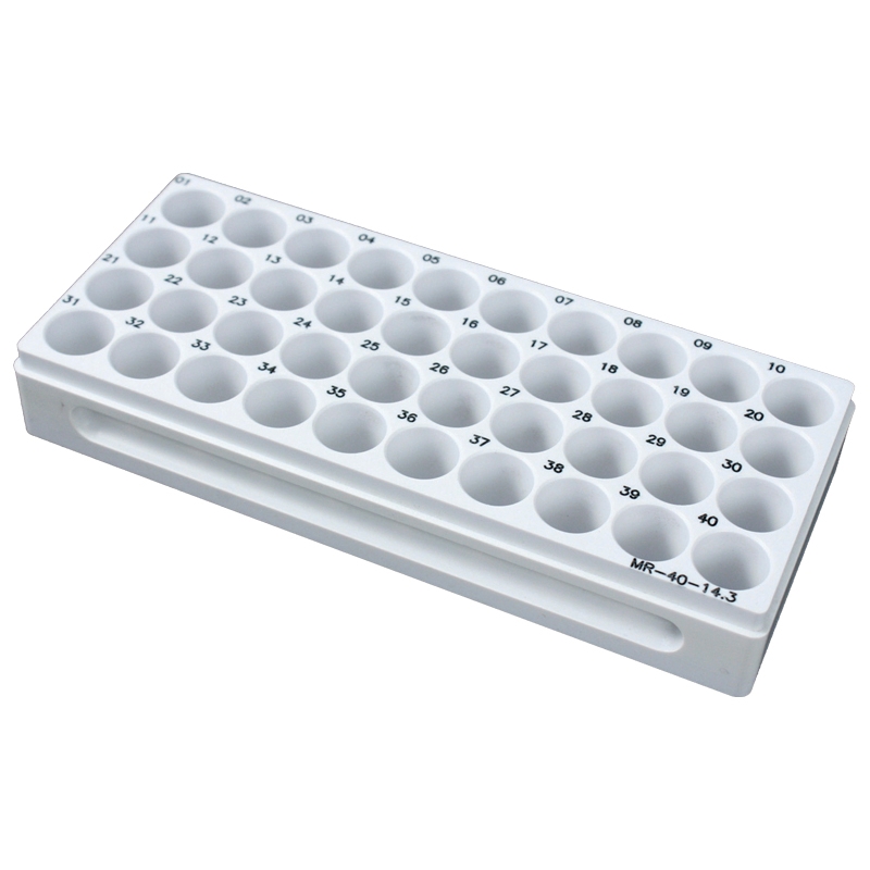 40 Position CPVC Micro Sample Rack - 14.3 mm OD