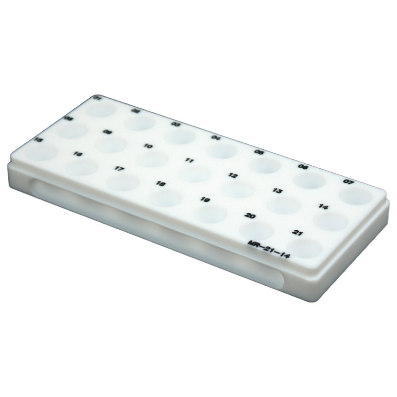 21 Position PTFE Micro Sample Rack - 14 mm OD