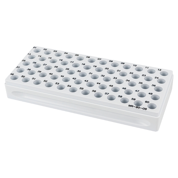 60 Position CPVC Micro Sample Rack - Deep Hole Version - 8 mm OD