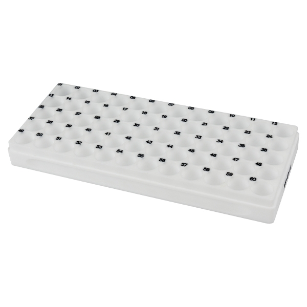 60 Position PTFE Micro Sample Rack - 12 mm OD